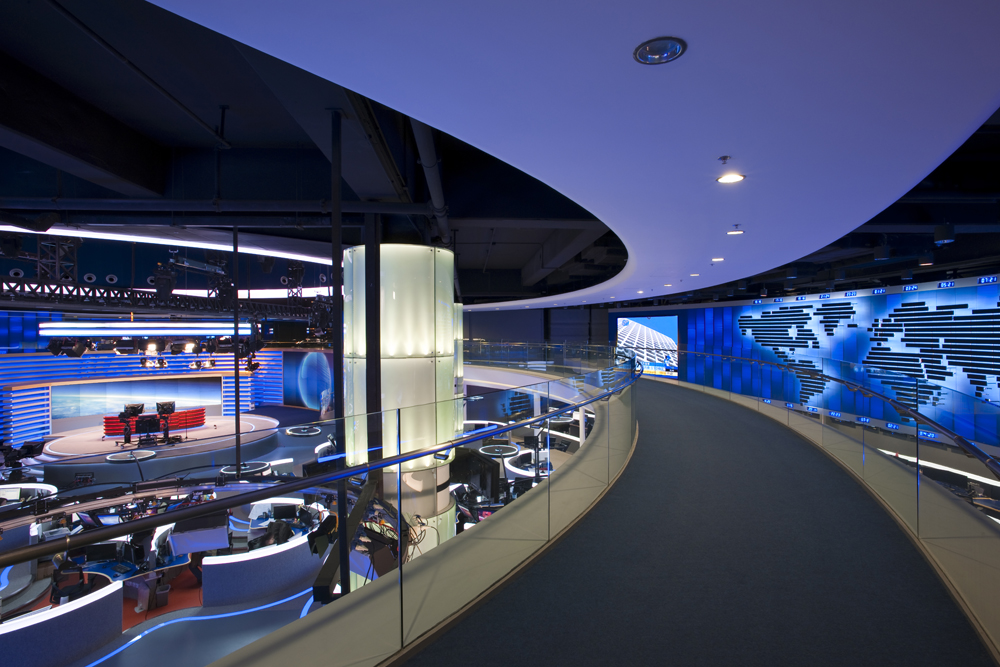 Phoenix Satellite TV Headquarters (HK) News Studio - Architizer