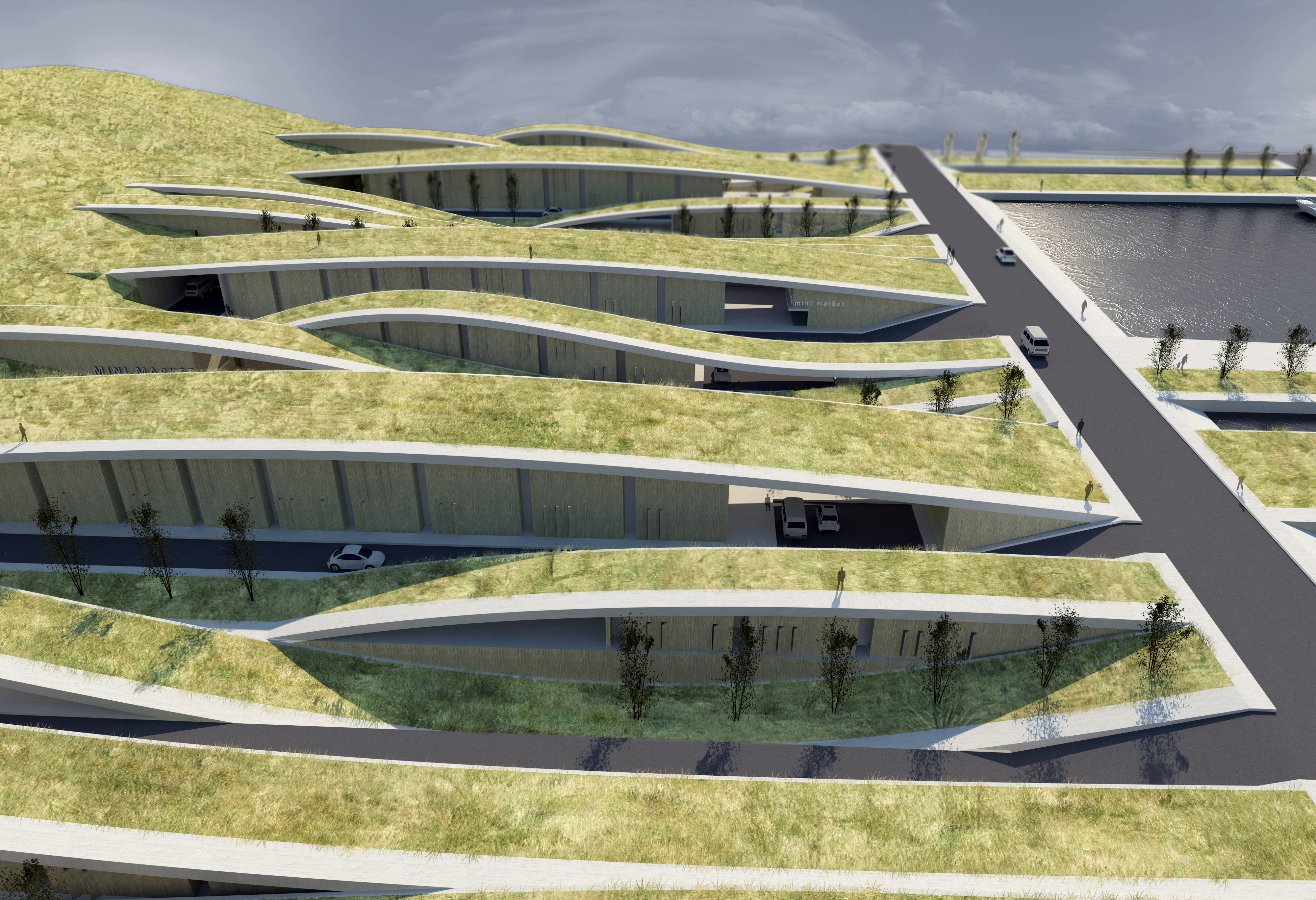 residential development model by lake Karla - Architizer