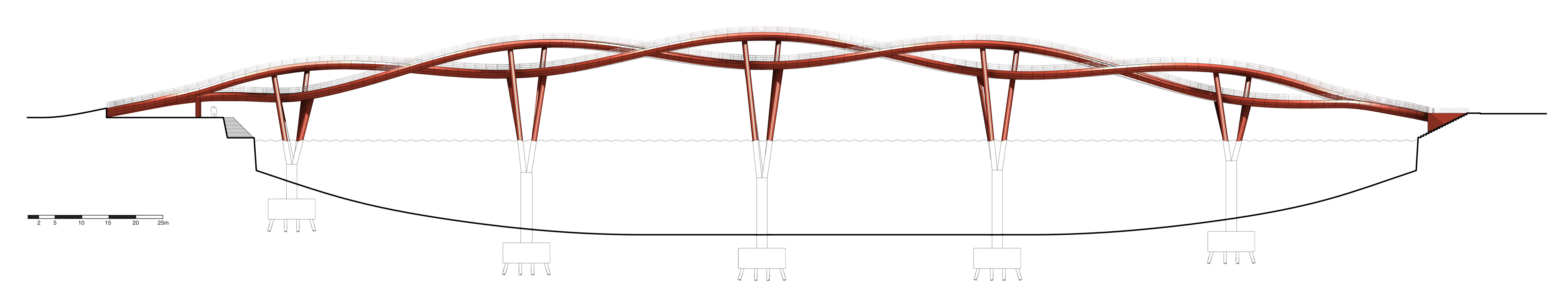 Nanhe River Landscape Bridge by WXY architecture + urban design ...