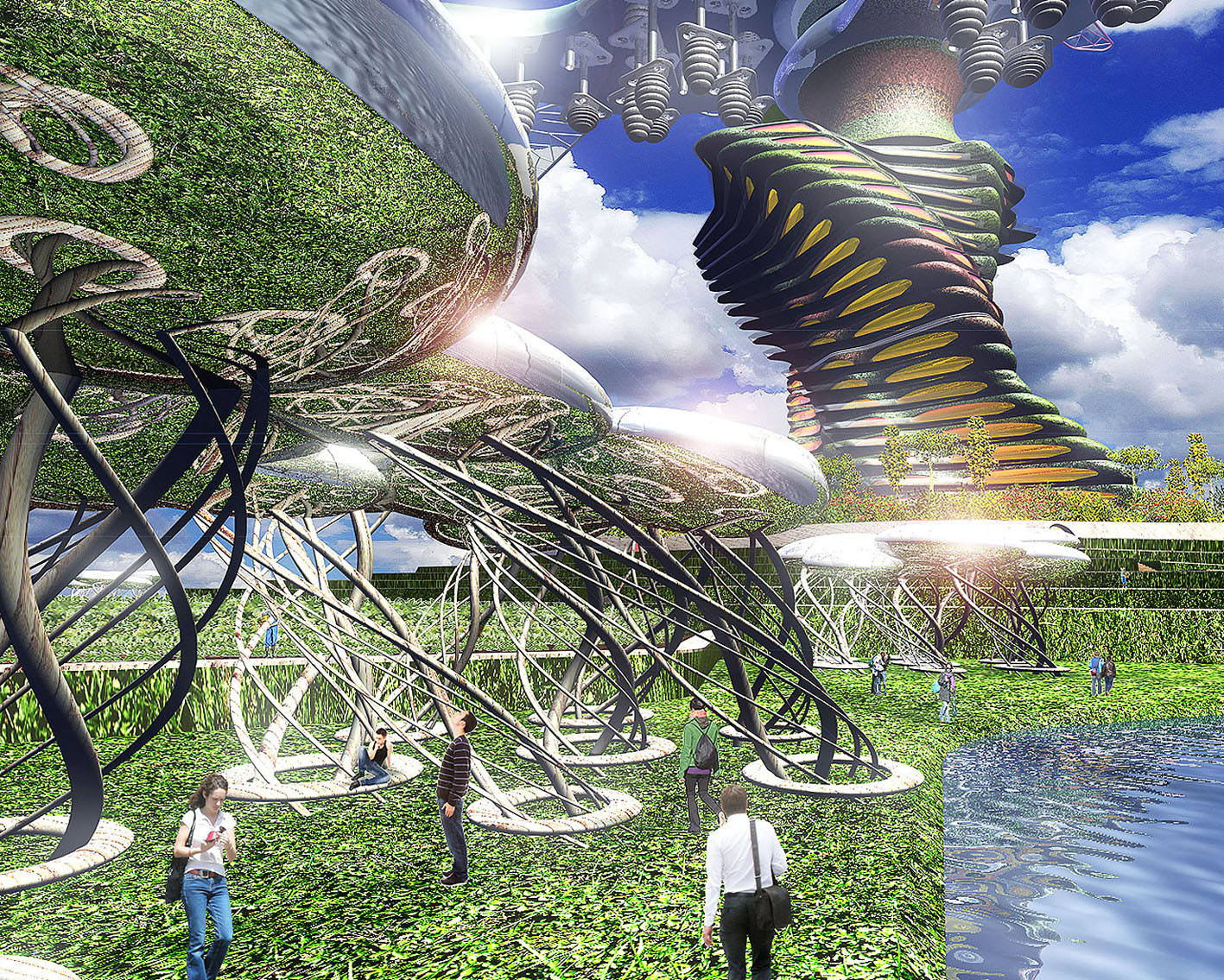 Vertical+Horizontal Farm Tower - Architizer