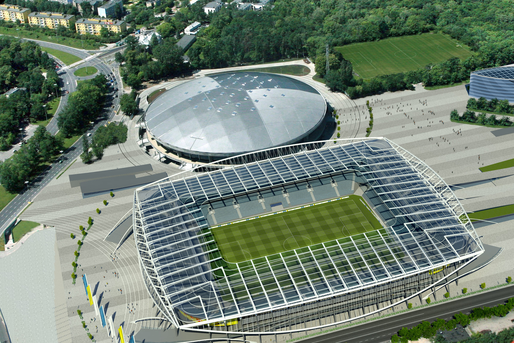football stadium in Lodz by Outline Media, MCS Ltd - Architizer