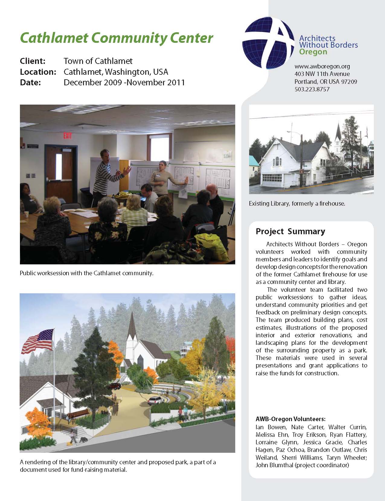 Cathlamet Community Center by Architects Without Borders-Oregon ...