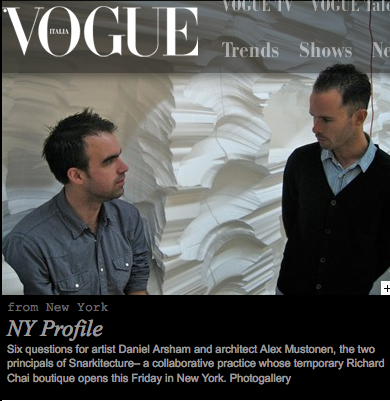 Interview with Snarkitecture for Vogue Italia - Architizer