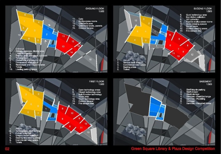 Fragmentation - Green Square Library and Plaza Design 2012 - Architizer