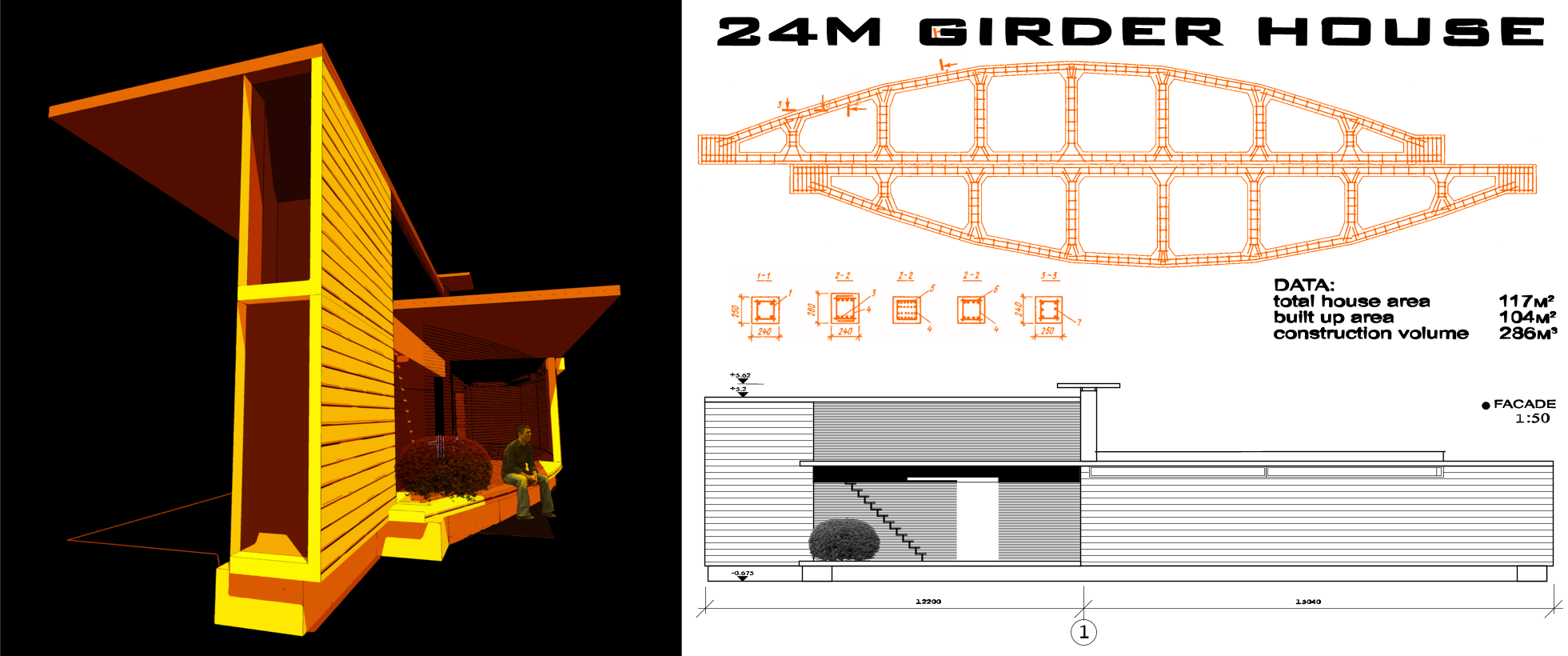 24m-Girder House - Architizer